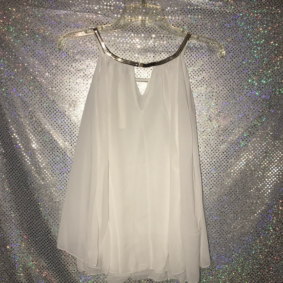 solution | Tops | Host Pick 749white Gold Collar Chain Shirt | Poshmark